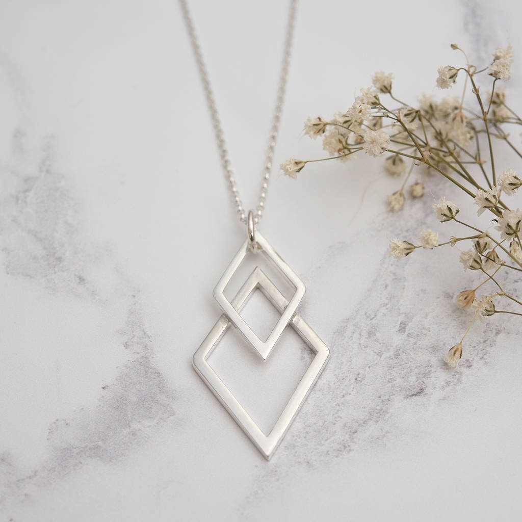 diamond geometric necklace by elizabeth designs | notonthehighstreet.com