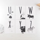 Animal Alphabet Postcards By The Little Black & White Book Project ...