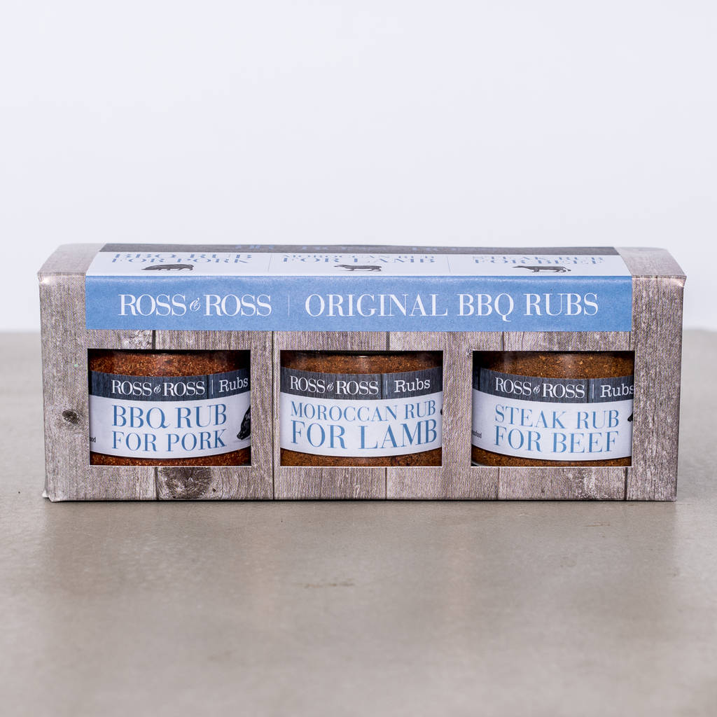 original bbq rubs trio pack by ross & ross | notonthehighstreet.com