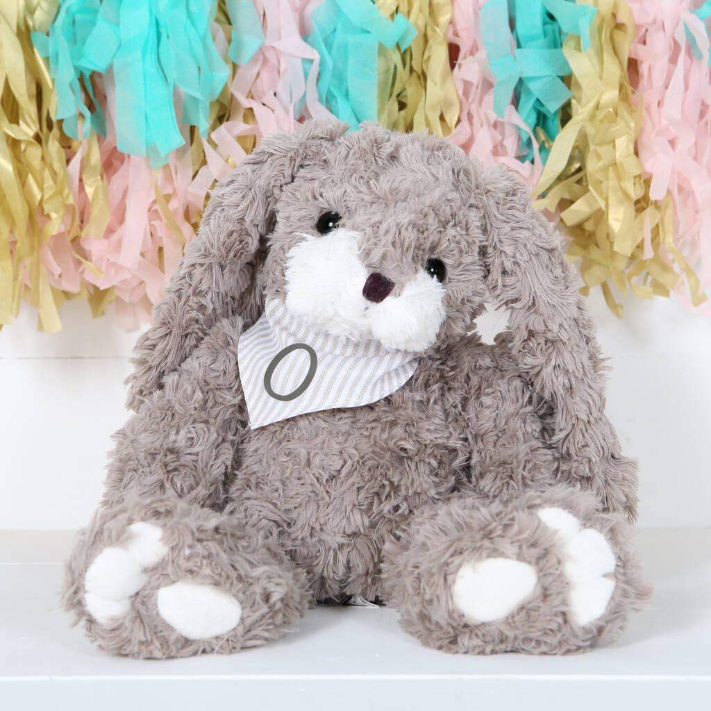 Fluffy Grey Bunny Rabbit With Personalised Bandana By Red Berry Apple ...