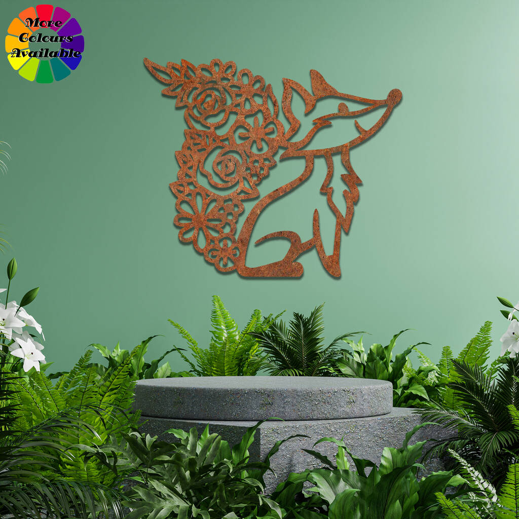 Rust Metal Fox Rusted Garden Decor Yard Art Sculpture By Duke Craft ...