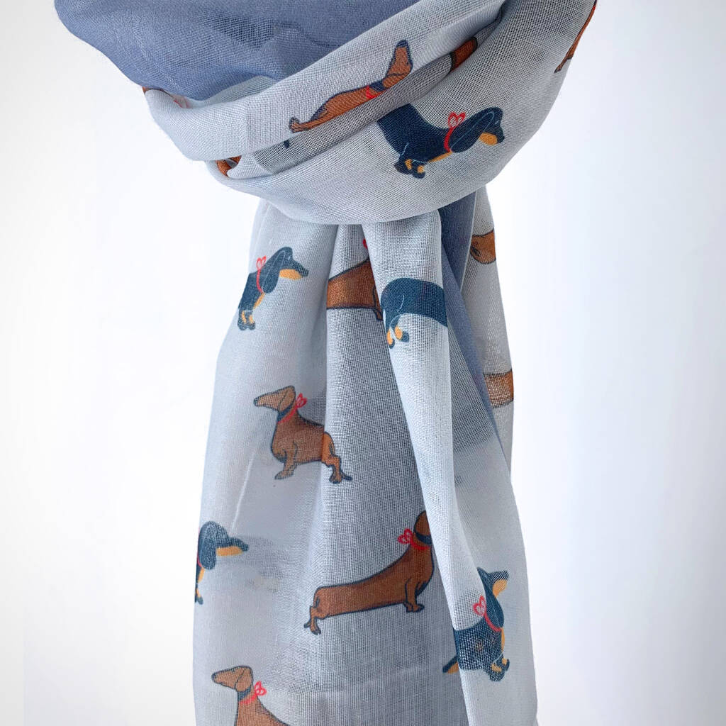 Sausage Dog Print Scarf By Hayley & Co | notonthehighstreet.com