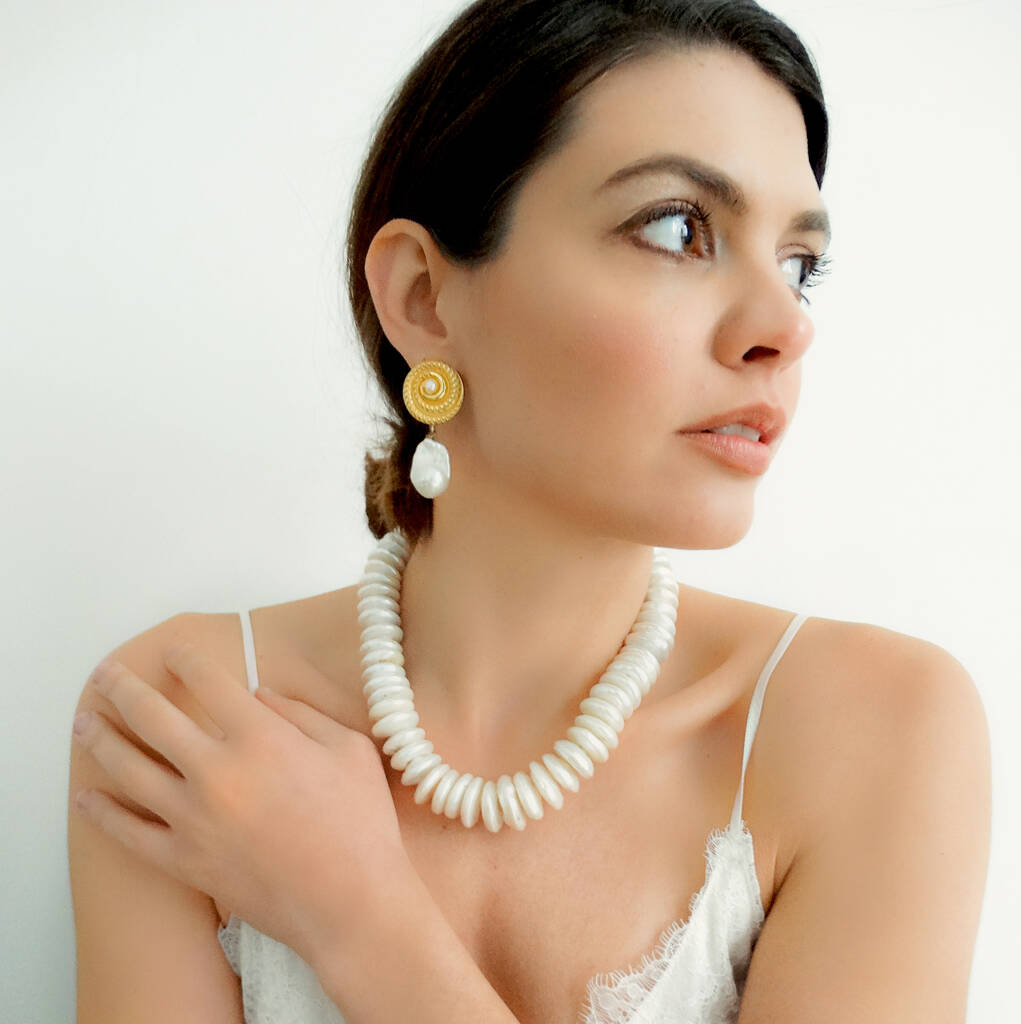 Rare Shell Pearls Necklace By Davidov London Jewellery ...