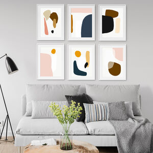 Modern Colourful Set Of Six Abstract Art Print Set By Abstract House