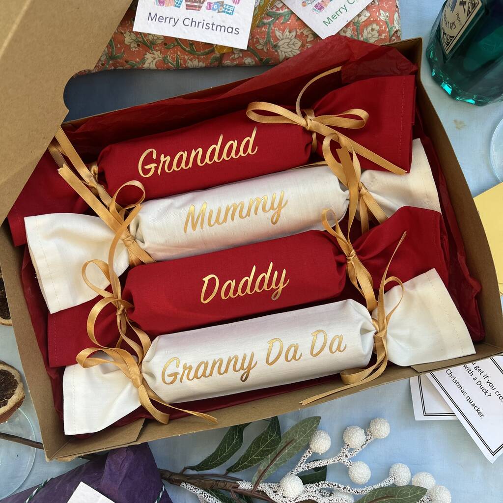 Personalised Re Usable Fabric Christmas Crackers By Lottie Lane Designs ...