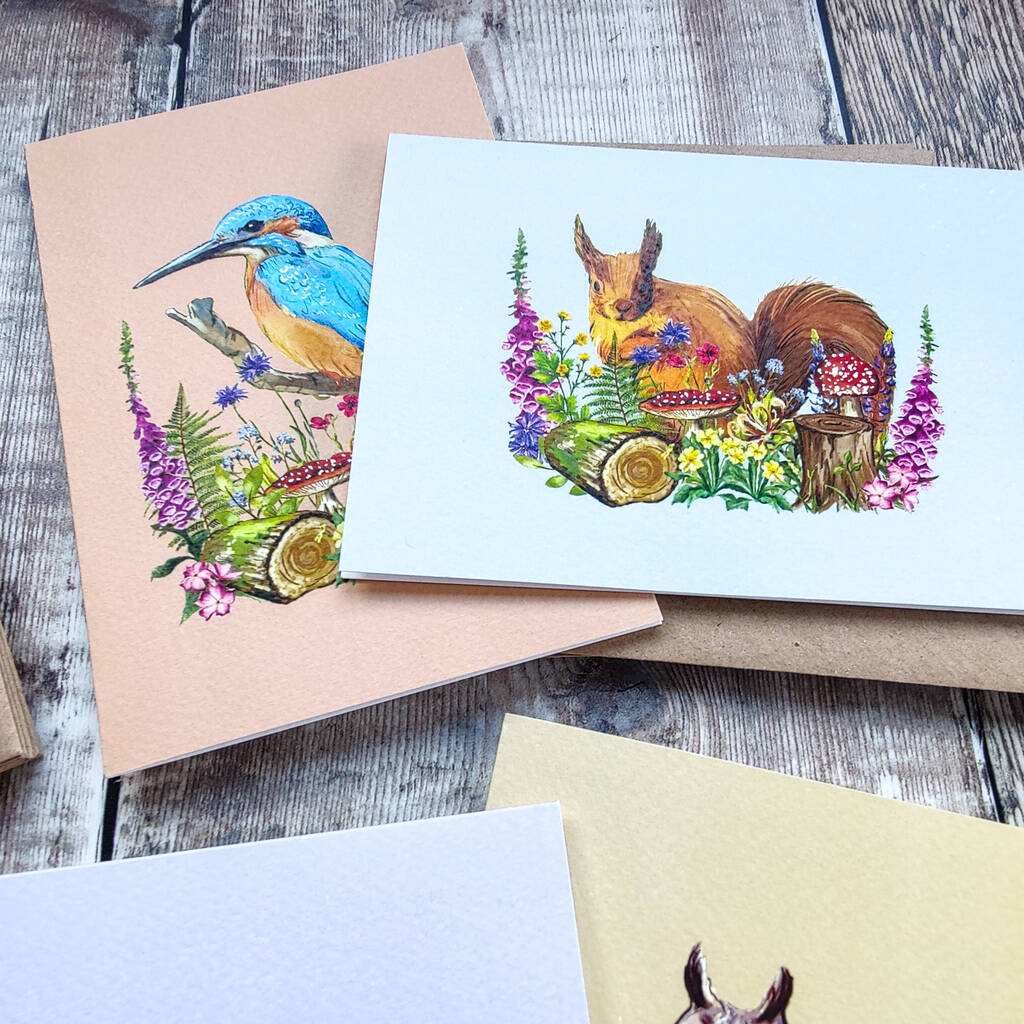 Set Of Eight Woodland Animal Notecards And Envelopes By Paper Willow ...