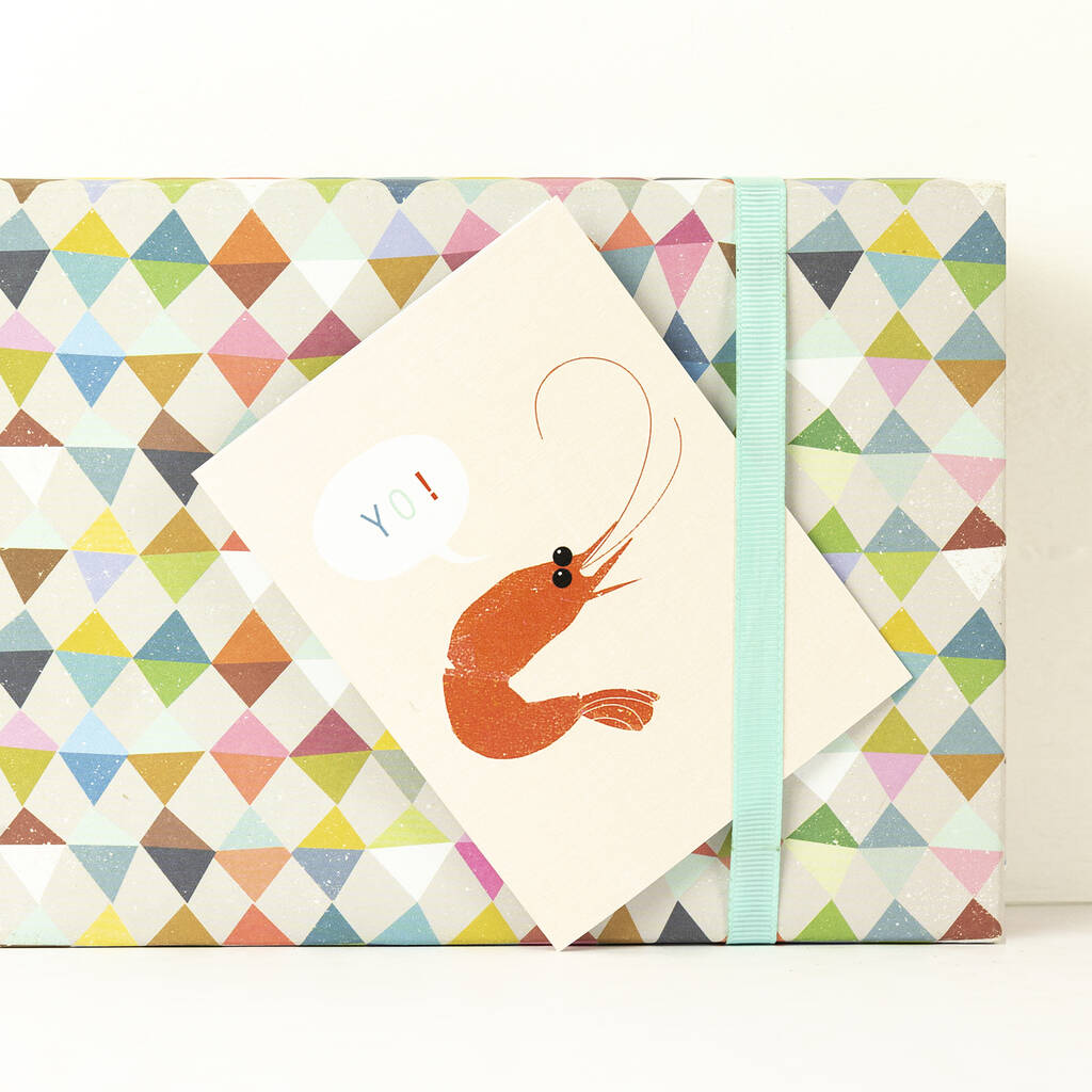 Mini Groovy Prawn Card By Kali Stileman Publishing