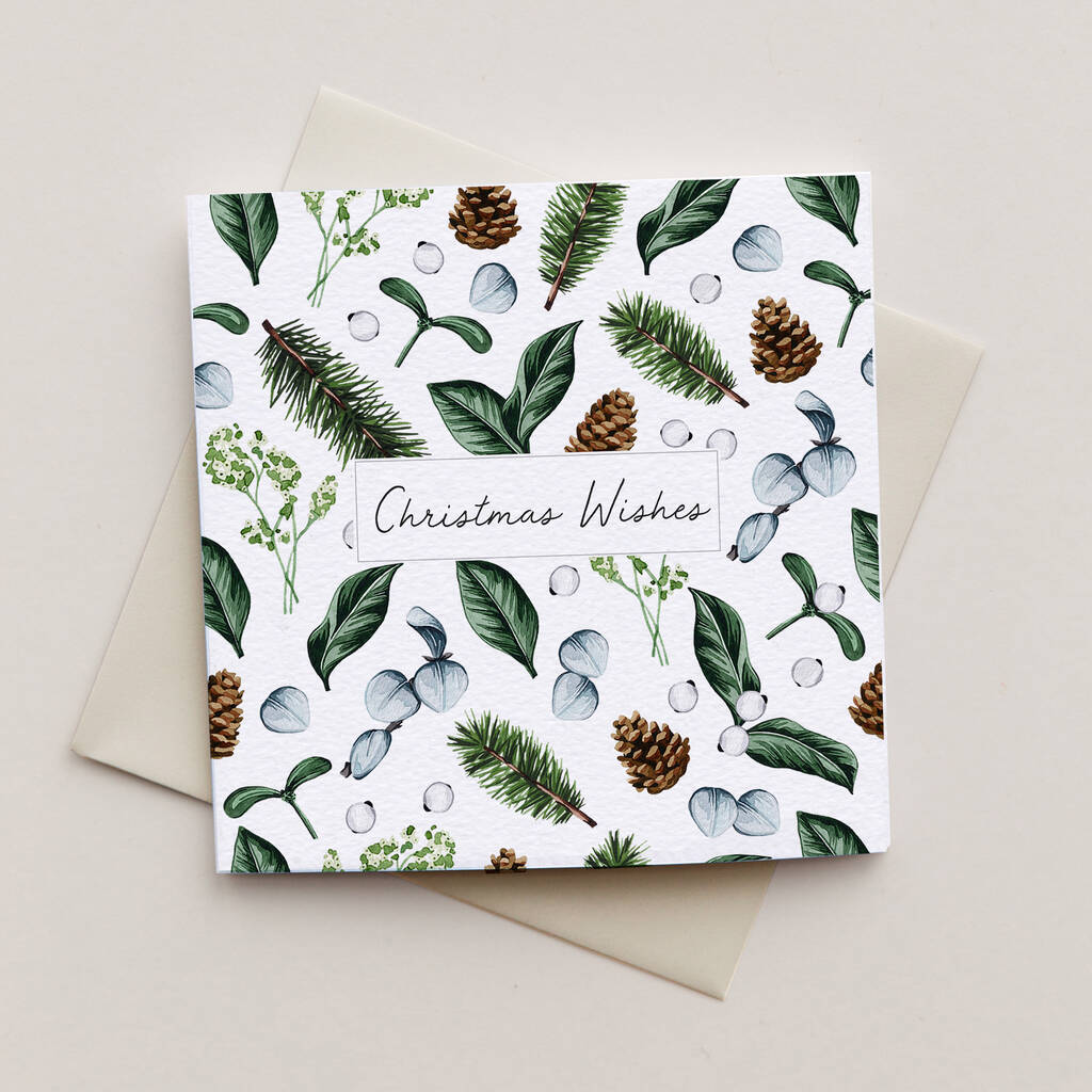 Alpine Foliage Watercolour Christmas Card By Sophie Brabbins ...