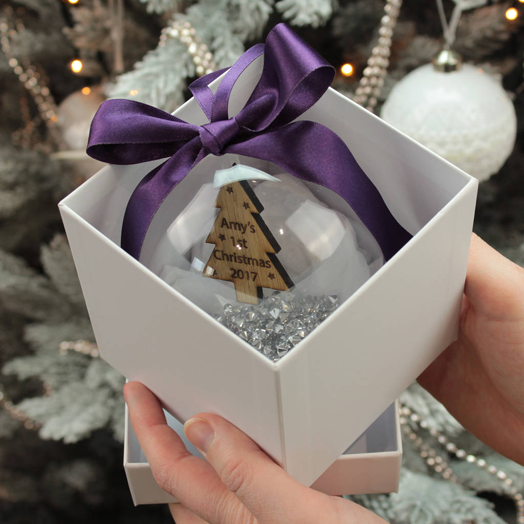 personalised tree baby's first christmas bauble by dreams to reality ...