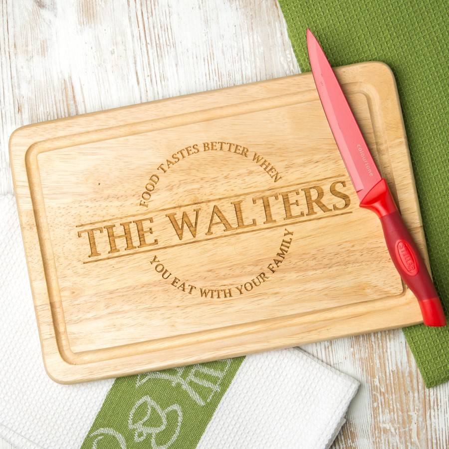 Personalised 'Food Tastes Better With Family' Board By Dust and Things ...
