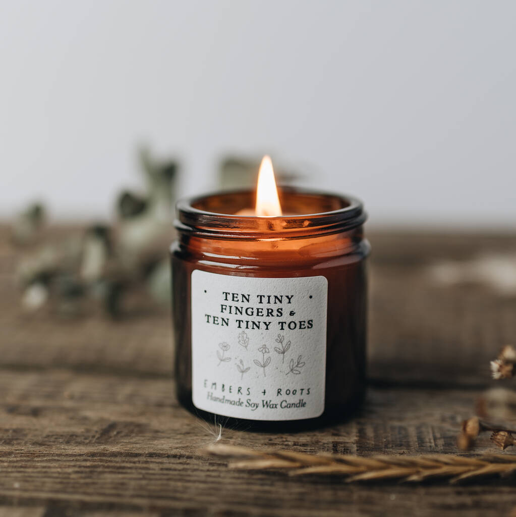 'Ten Tiny Fingers And Ten Tiny Toes' New Baby Candle By Embers & Roots ...