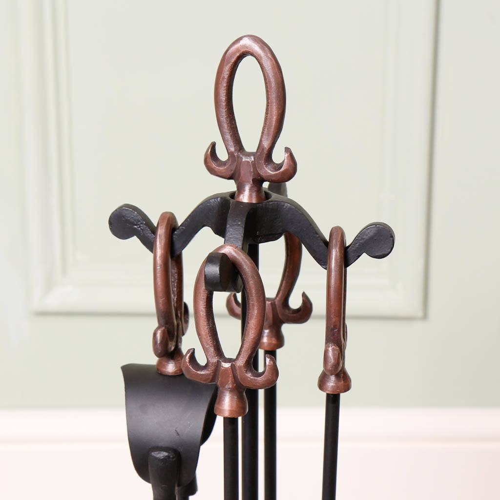 copper fireside tool companion set by dibor | notonthehighstreet.com