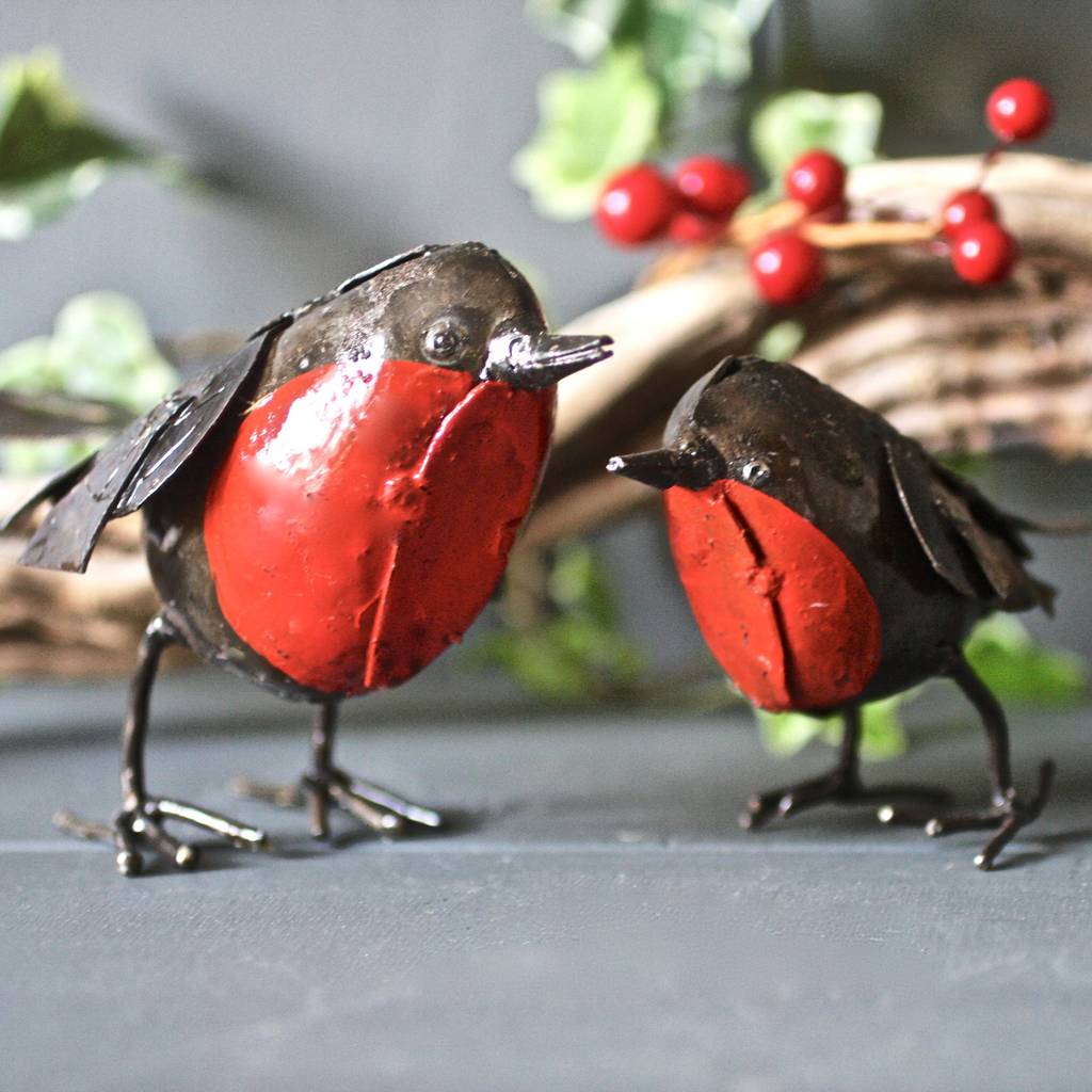 little metal robin garden decoration by london garden trading ...