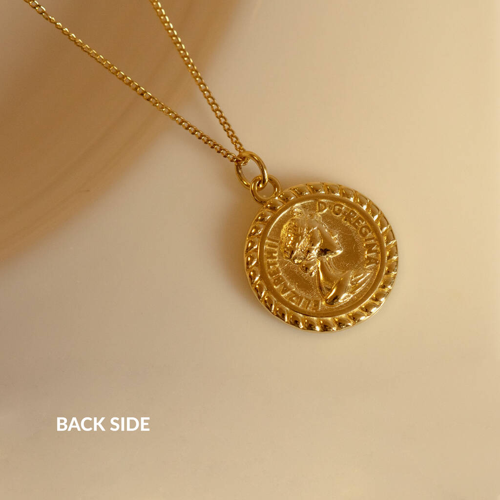 Small Coin Necklace, Reversible Ancient Pendant By MUCHV