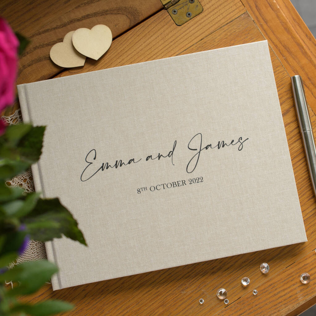 Simple Modern Handwritten Font Wedding Guest Book By Stori ...