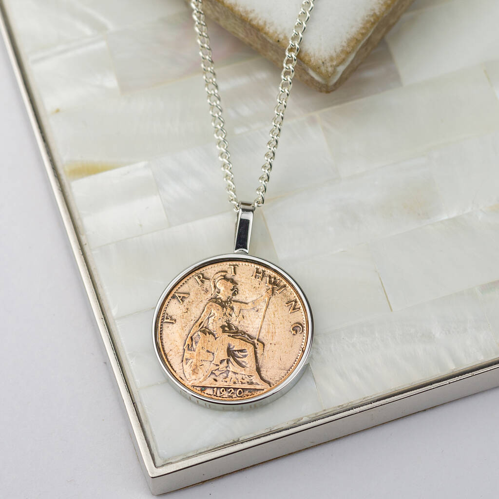 100th Birthday 1920 Farthing Coin Necklace By Ellie Ellie ...