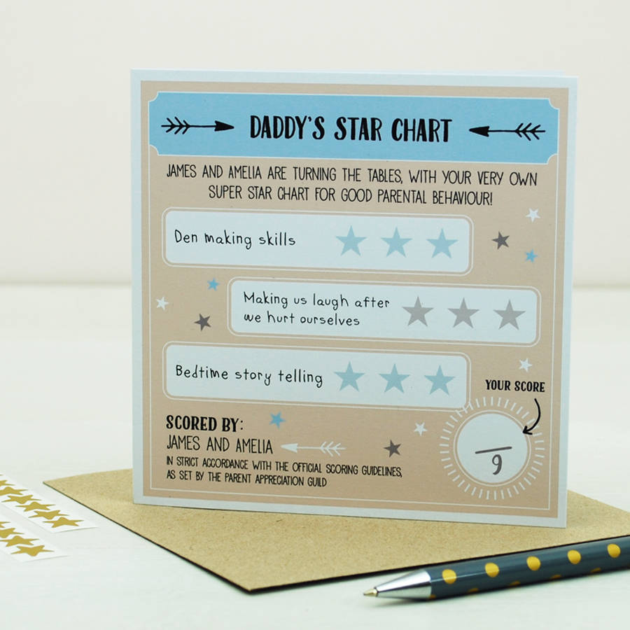 personalised star chart, father's day card by cloud 9 design ...