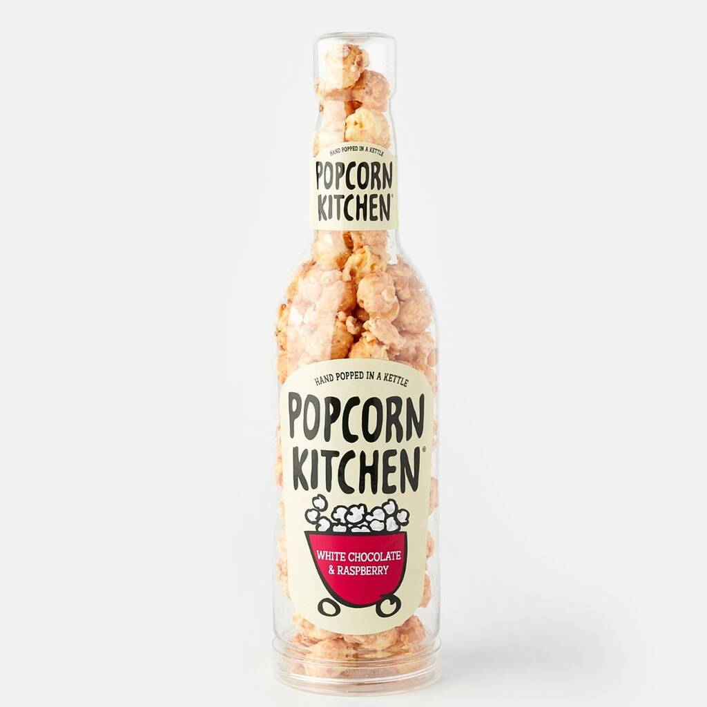 White Chocolate And Raspberry Popcorn, Gift Bottle By Popcorn Kitchen ...