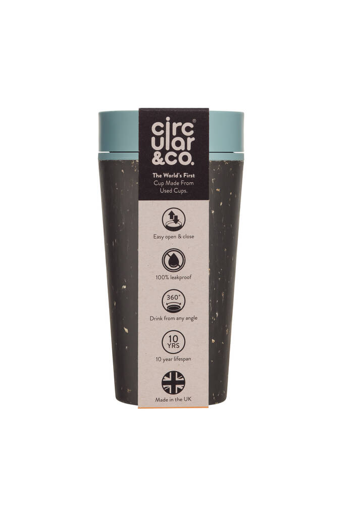 Leak Proof Reusable Cup 12oz Black And Faraway Blue By Circular&Co ...