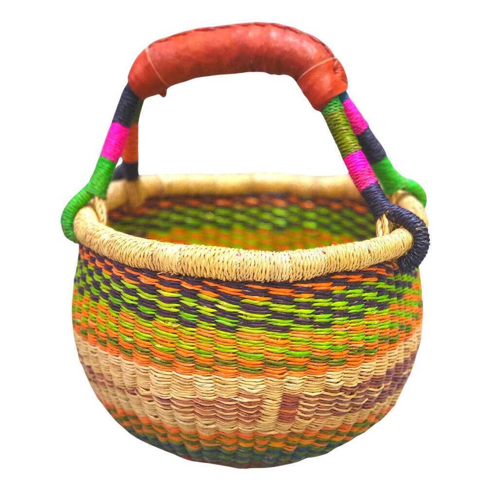 Round Bolga Market Basket By Ivy Nat | notonthehighstreet.com