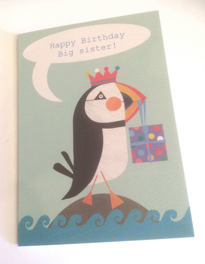 personalised puffin birthday card by kali stileman publishing ...