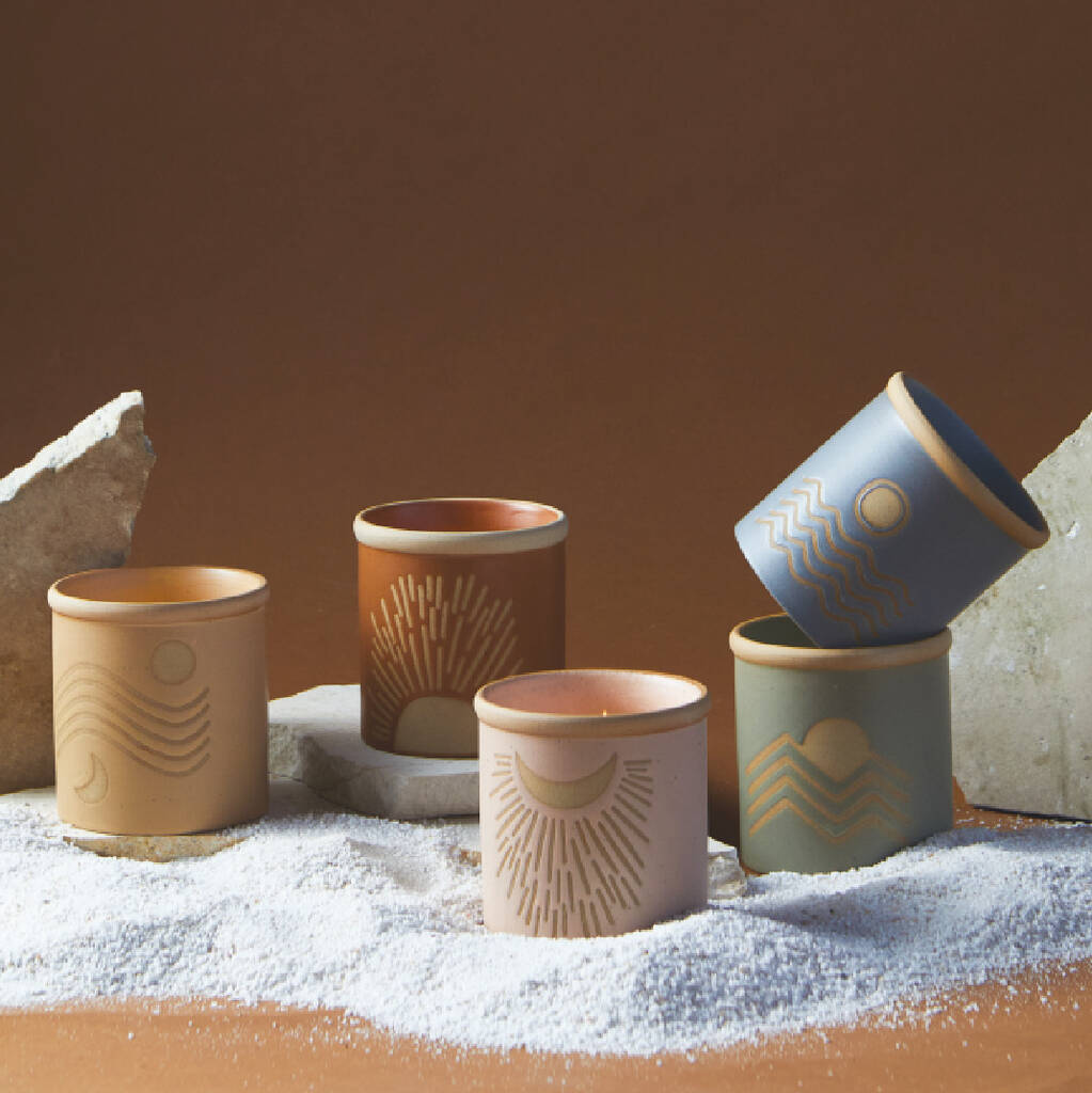 Terracotta Ceramic Scented Sunrise Candle By Posh Totty Designs Interiors