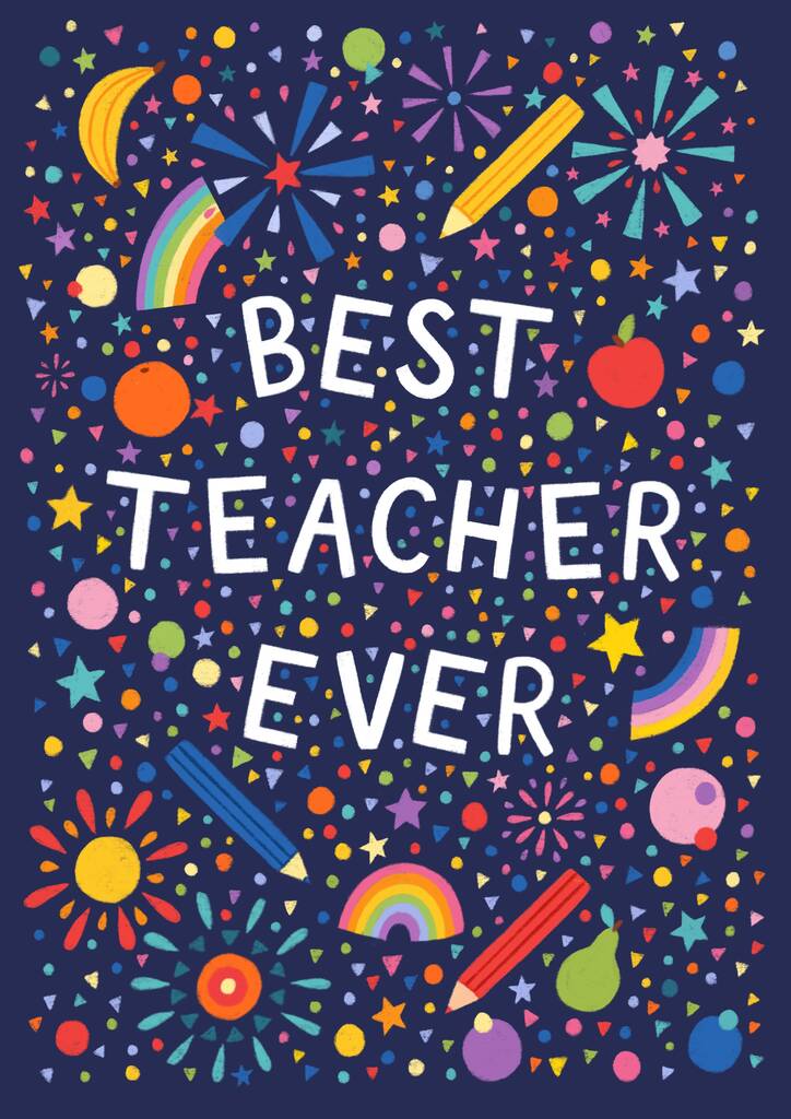 Best Teacher Ever Thank You Card By Emma Randall | notonthehighstreet.com