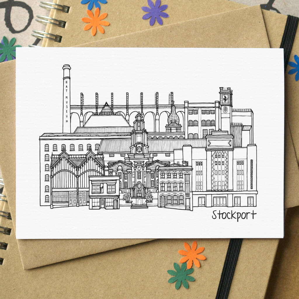 Stockport Skyline Art Print Unframed By Becka Griffin Illustration ...