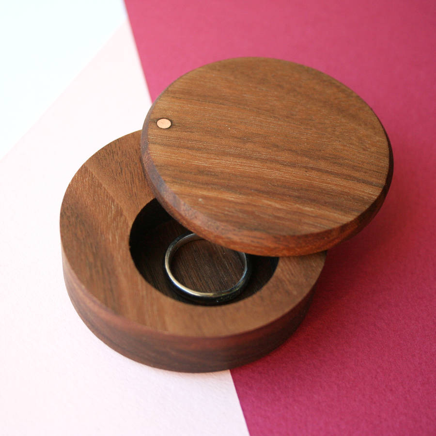 Walnut Wood Round Ring Box By Wood Paper Scissors Notonthehighstreet