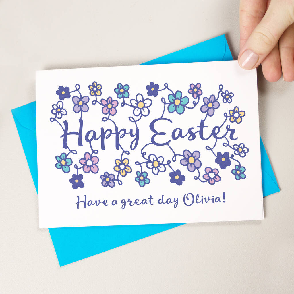 Personalised Floral Easter Card By A Is For Alphabet ...