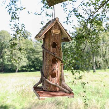 Personalised Tall Wooden Bird Hotel By Dibor