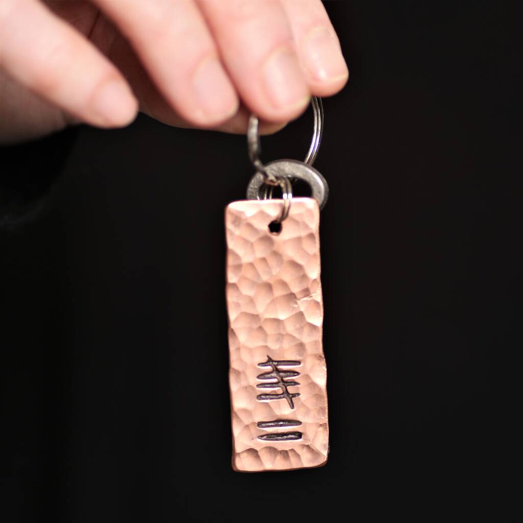 7th Anniversary Solid Copper Keyring By Coach House Forge