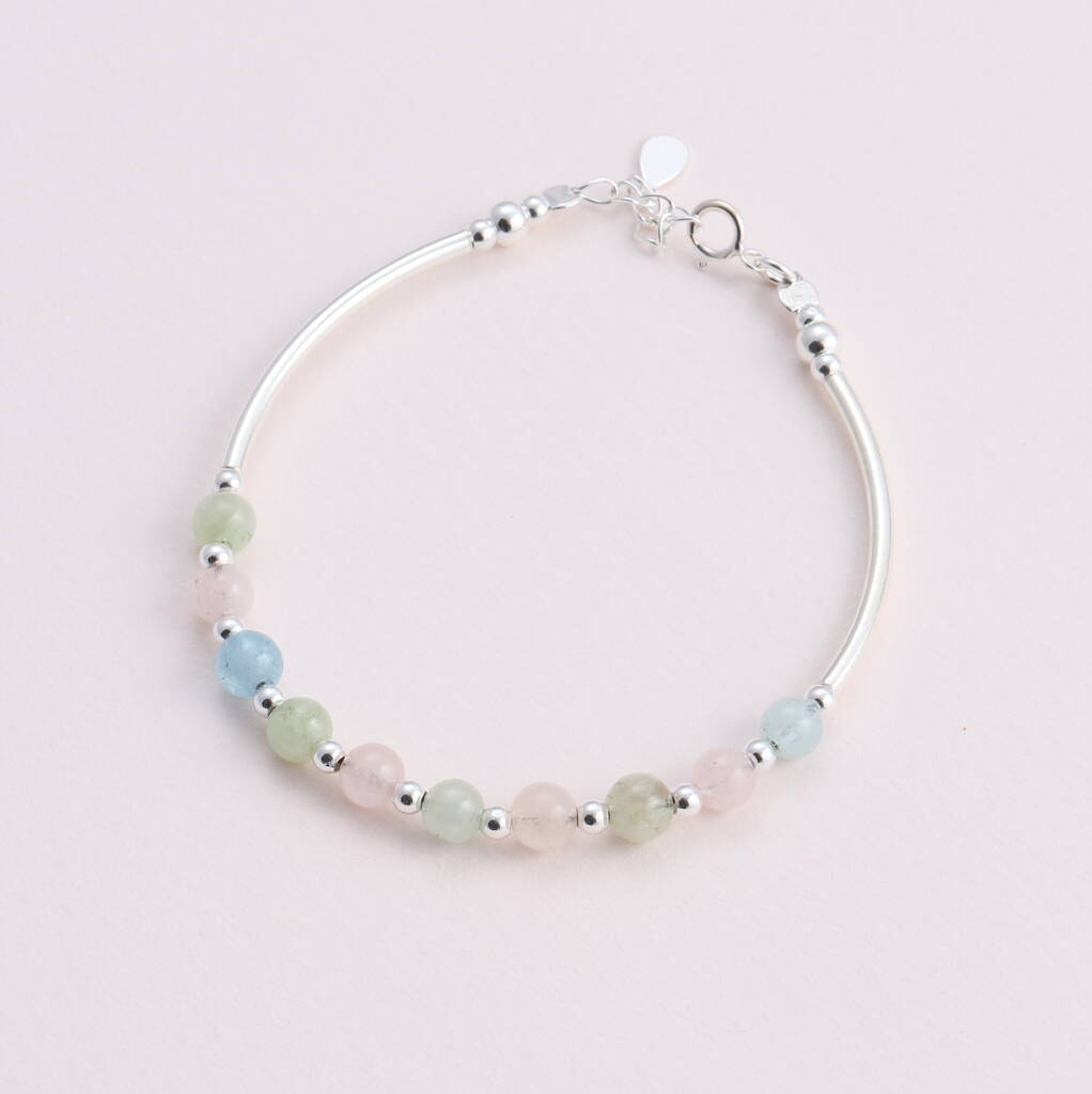 Sterling Silver Stone Beads Bracelet By attic