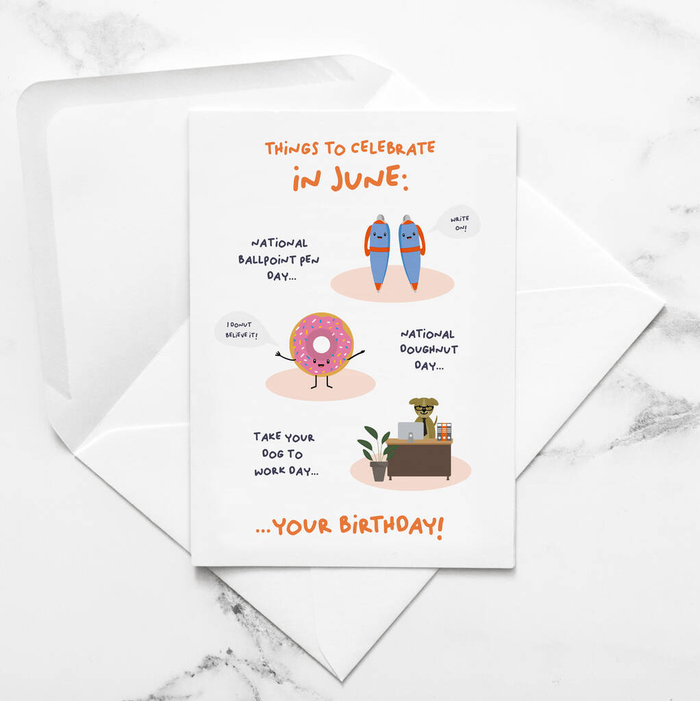 June Birthday Card Things To Celebrate In June By PaperJam Print Co June Birthday Card Things To Celebrate In June By PaperJam Print Co