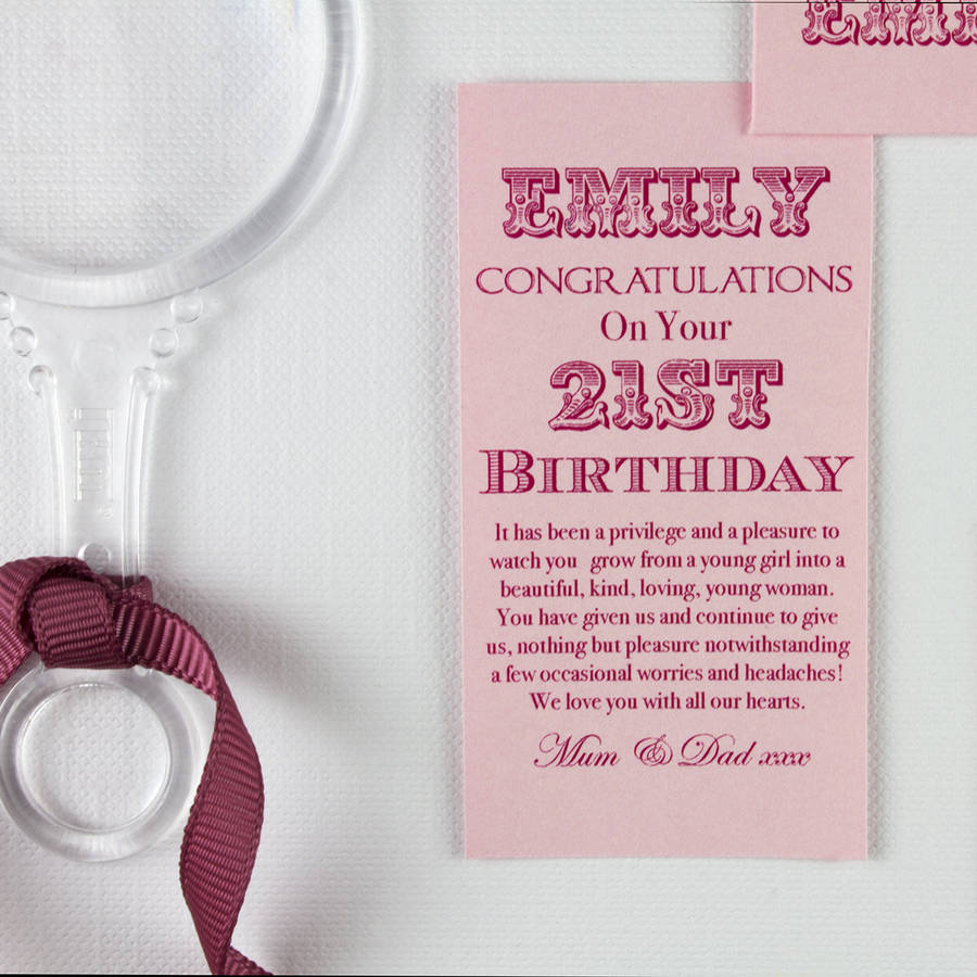 Personalised 21st Birthday Mini Letter Keepsake By Little Letter ...