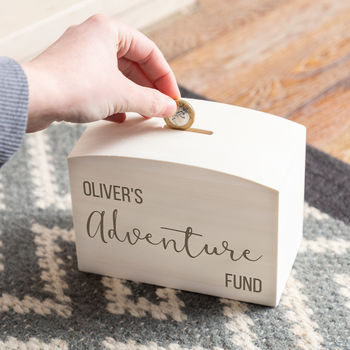 Personalised Adventure Fund Money Box By Mirrorin | notonthehighstreet.com