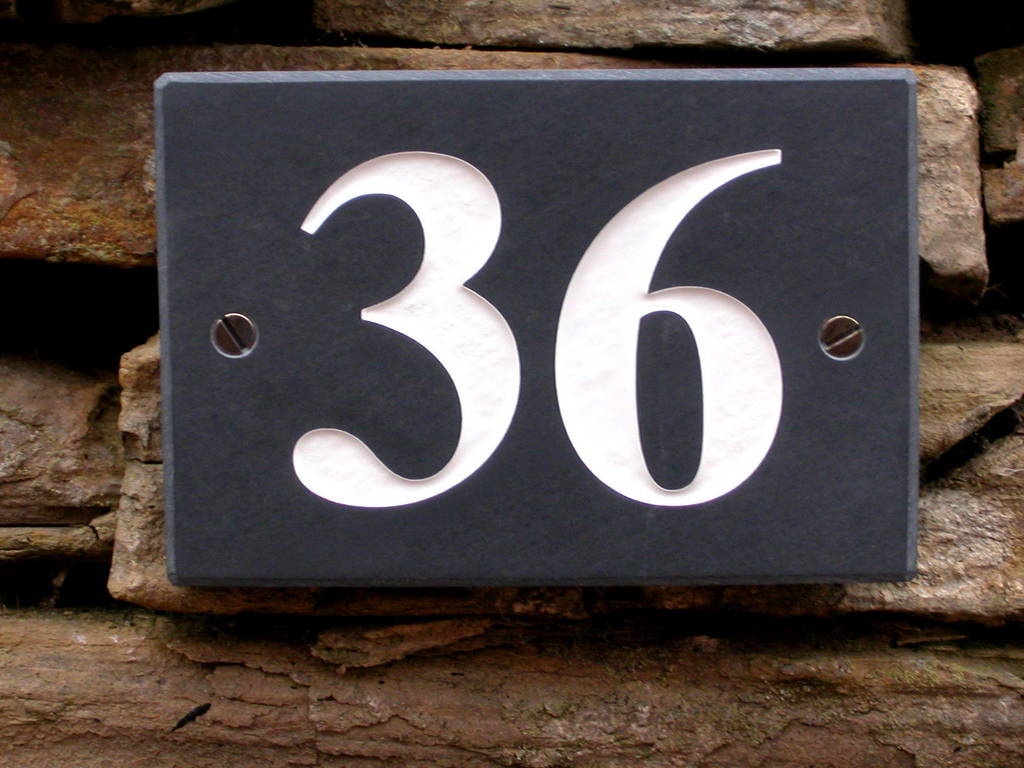 personalised slate number sign by england signs | notonthehighstreet.com