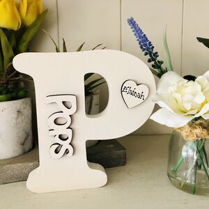 Personalised Pop's Birthday P Letter Ivory Gift By Craft Heaven Designs