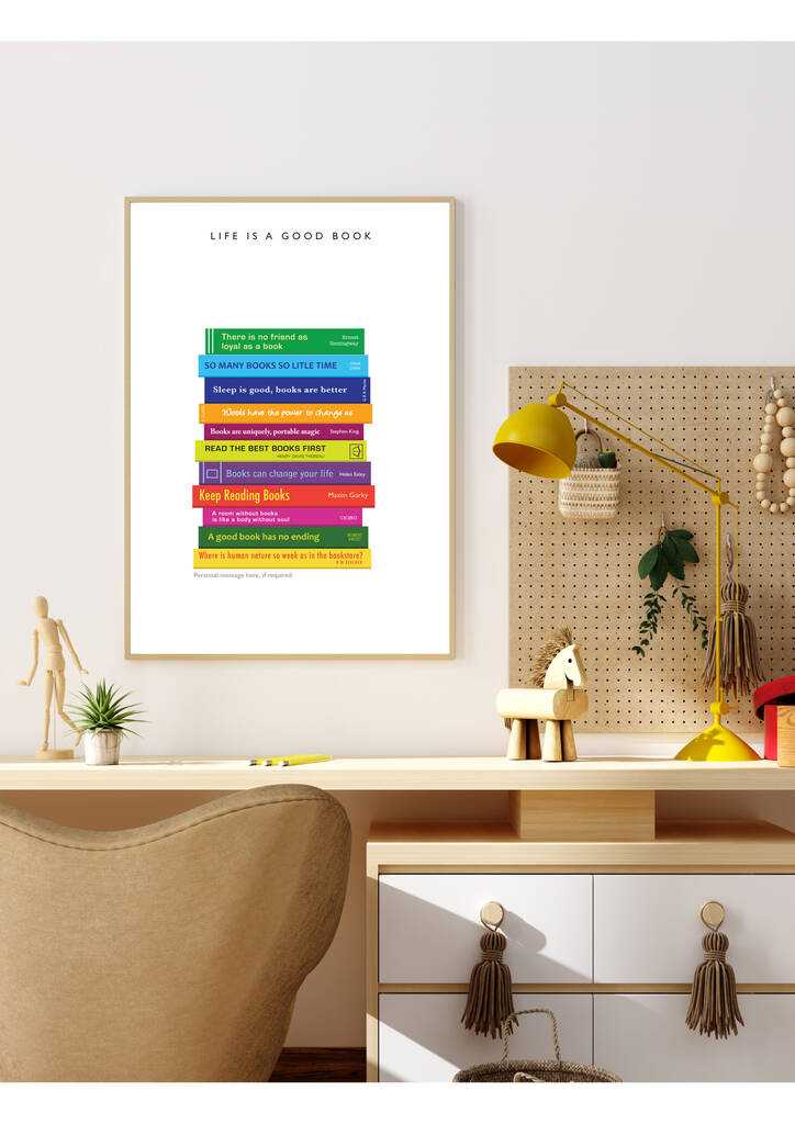 'life Is A Good Book' Personalised Book Lovers Print By Loveday Designs ...