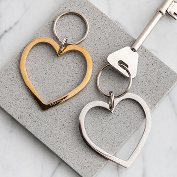Gold Or Silver Heart Keyring By Mw Studio | notonthehighstreet.com