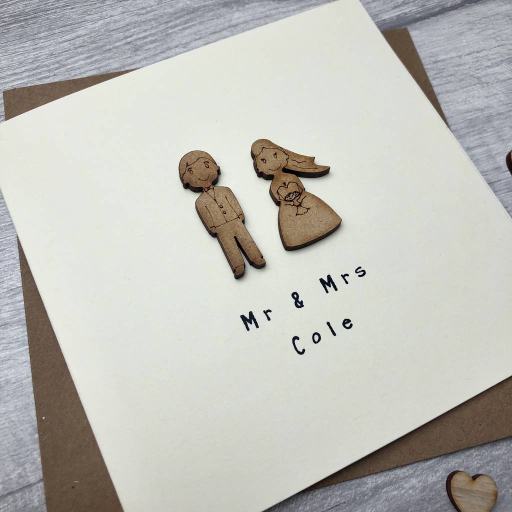 Personalised Wooden Token Wedding Card By Alphabet Bespoke Creations ...