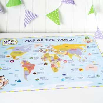 Child's World Map By Geo Journey | notonthehighstreet.com