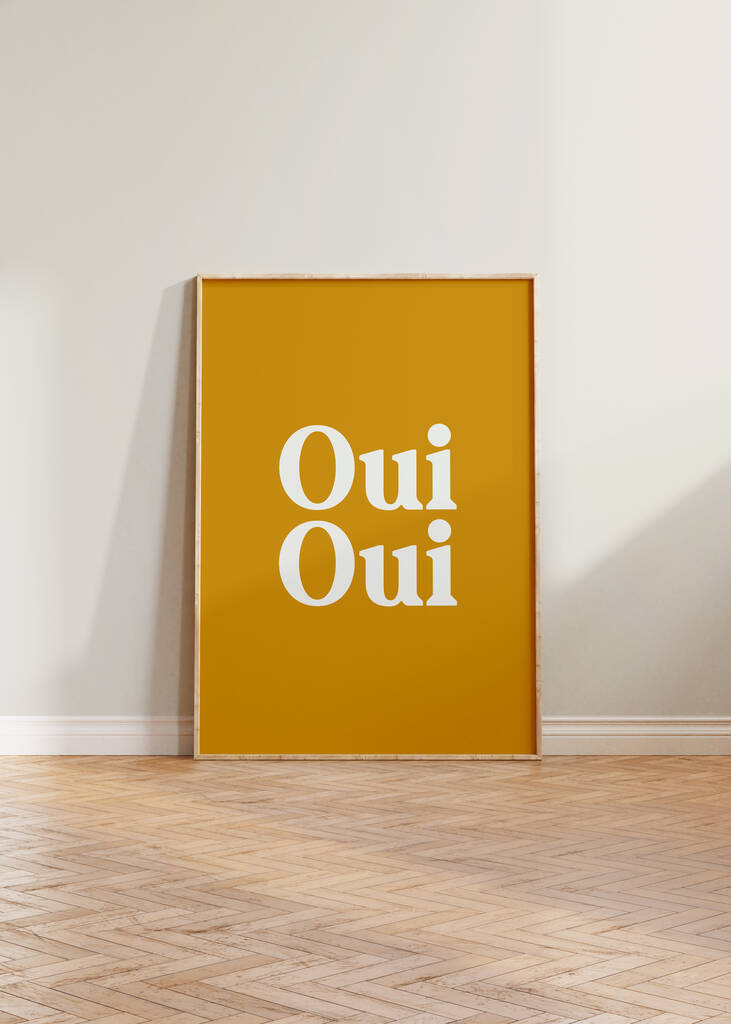 Typographic Bathroom Bedroom Oui Oui French Print By Lune Club ...