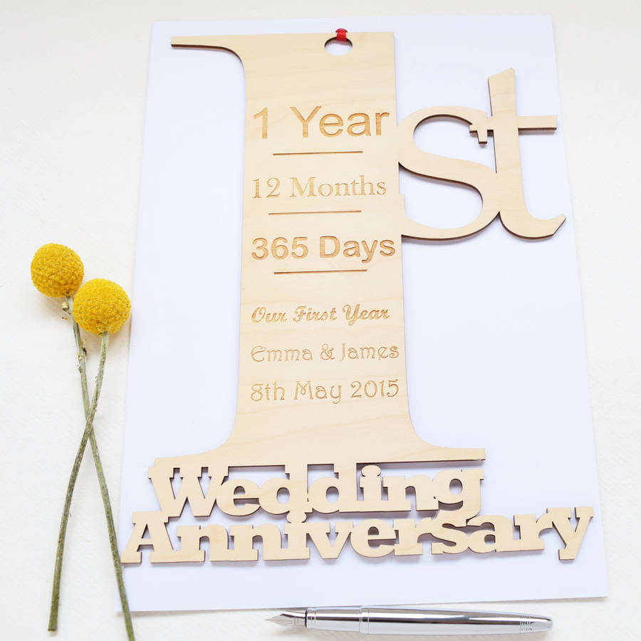 Personalised Giant 1st Wedding Anniversary Card By Hickory Dickory 