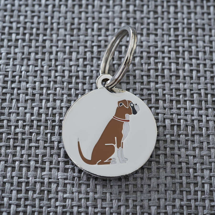 boxer dog id name tag by sweet william designs | notonthehighstreet.com