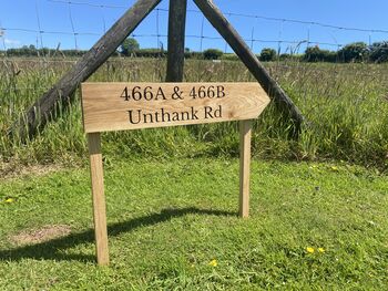 Directional Oak Sign Post, Personalised House Name By Grain Designs ...