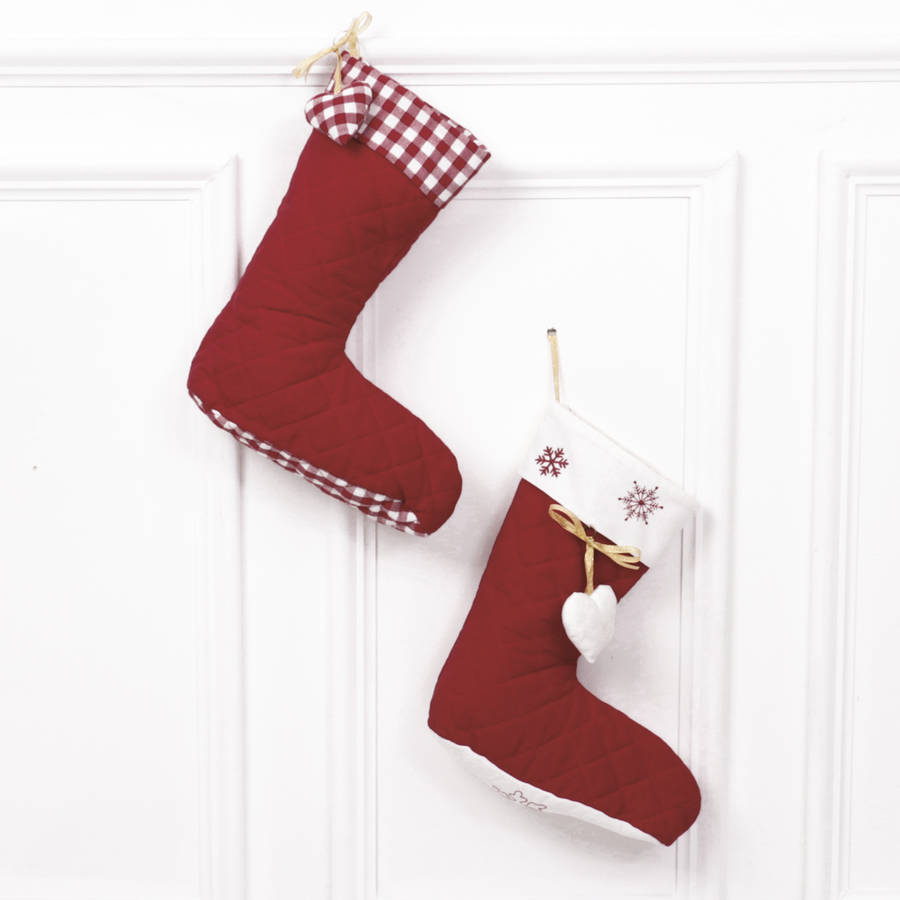 country heart traditional red christmas stockings by dibor ...