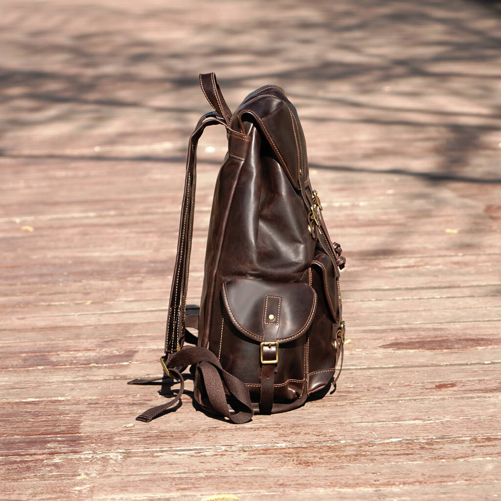 Vintage Look Genuine Leather Backpack By Eazo | notonthehighstreet.com