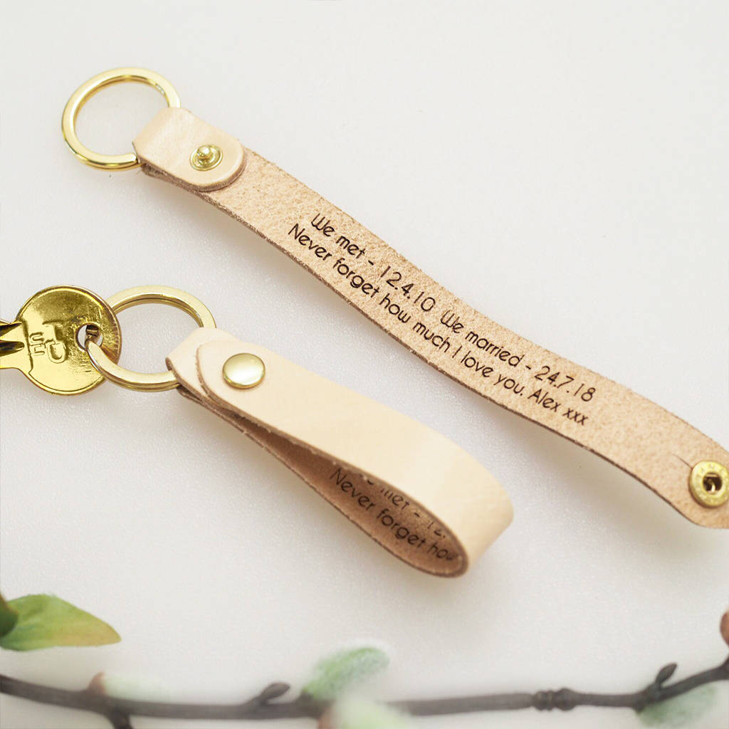 personalised secret message leather loop keyring by create gift love ...