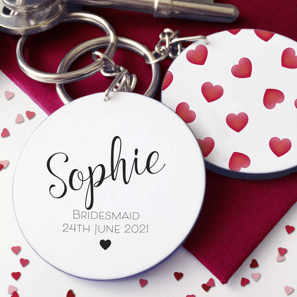 Bridesmaid Personalised Wedding Keyring By Chips & Sprinkles ...